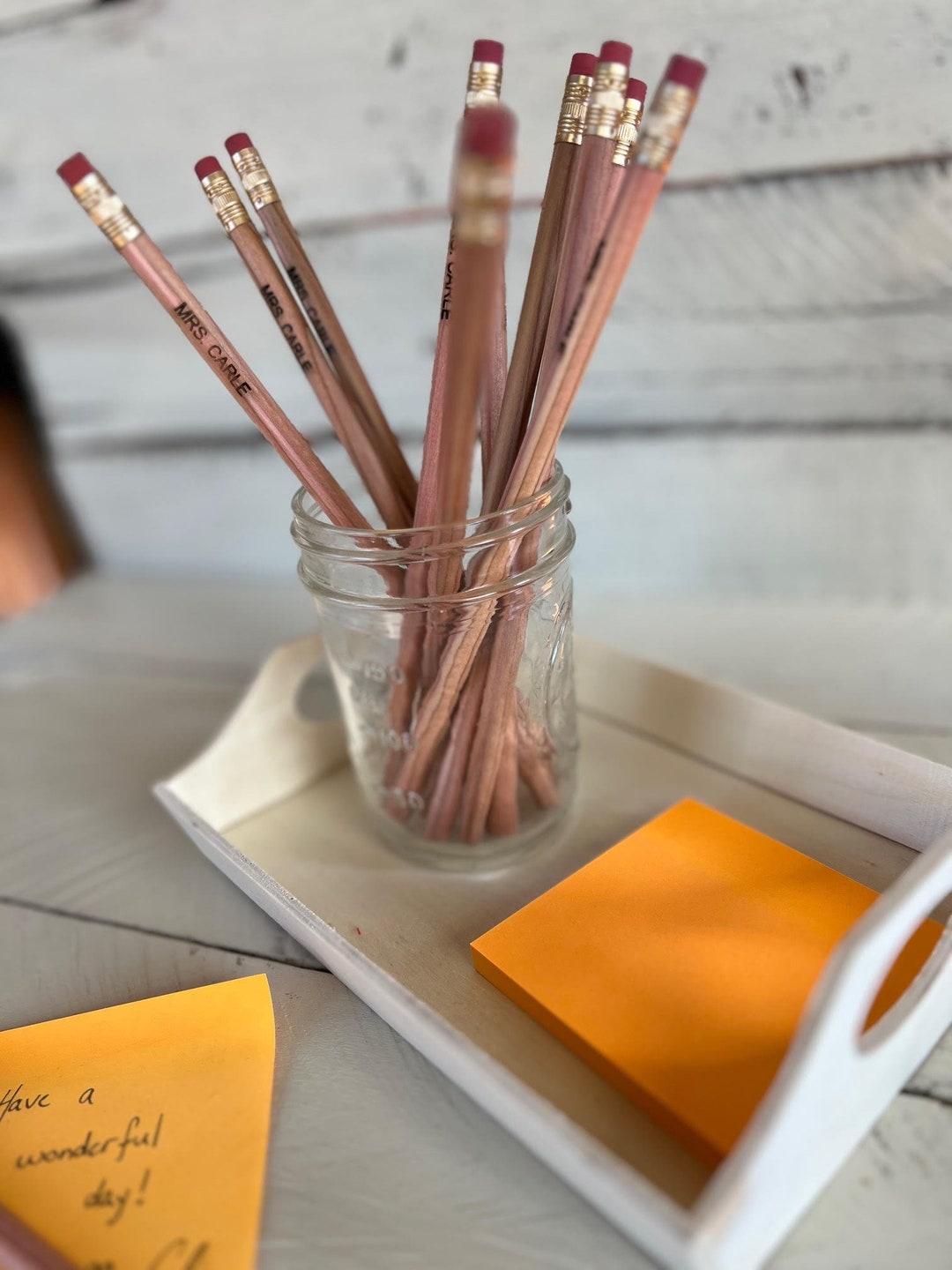 5 Personalized Engraved Natural Wood Pencils, Teacher Appreciation ...