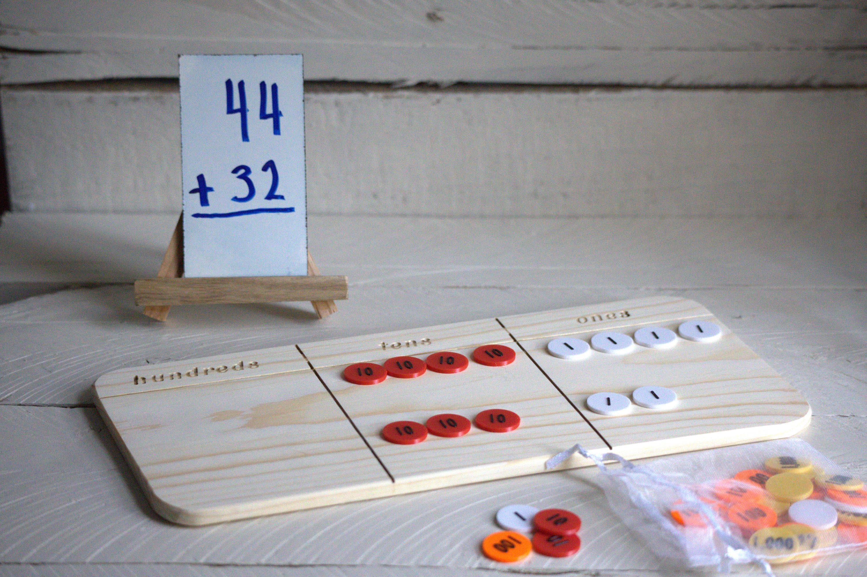 Wooden Place Value Chart (2-sided) With Place Value Discs - Etsy