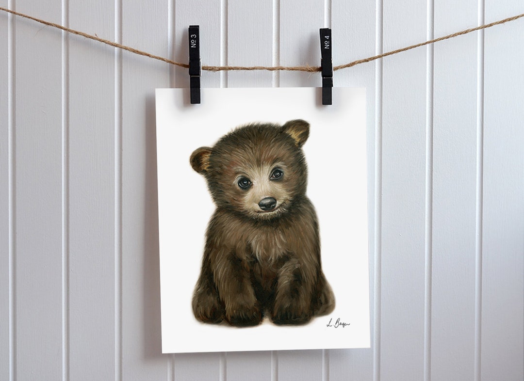 Printable Teddy Bear Print, Digital Download Nursery Decor, Bear Cub ...