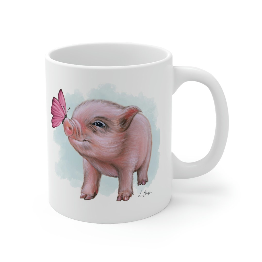 Mini Pig Ceramic Mug, Pig Coffee Cup, Pig Gifts, Miniature Pig Mug ...
