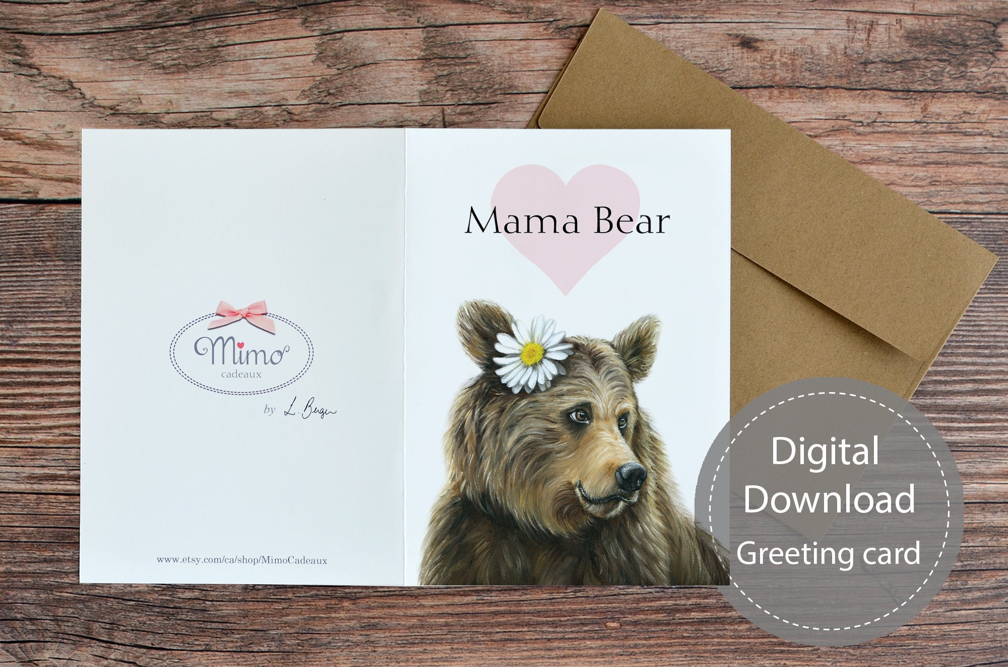 Mama Bear Printable Card, Printable Mother's Day Card, Mama Bear Mother ...