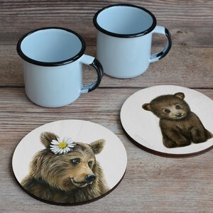 Animal Coaster Set, Art Coasters, Animal Lovers Gift, Wooden Coasters ...