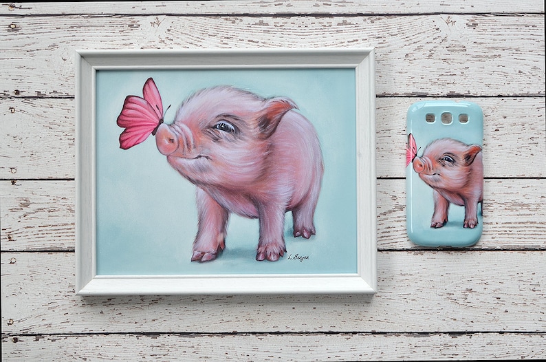 Mini Pig Print. Pig Giclee Print. Pig Print. Pig Art Print - Etsy