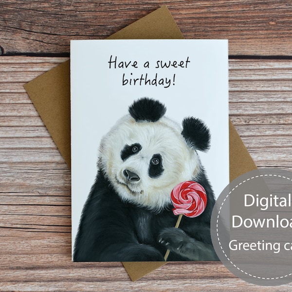 Panda Birthday Card - Etsy