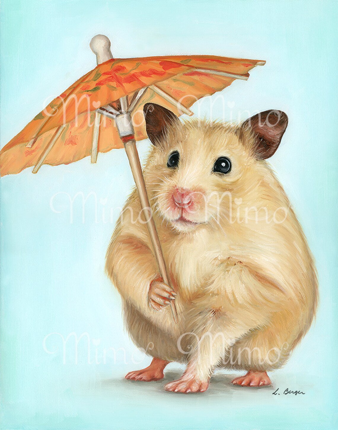 Hamster Canvas Print. Hamster Canvas. Hamster Giclée Print. Nursery ...