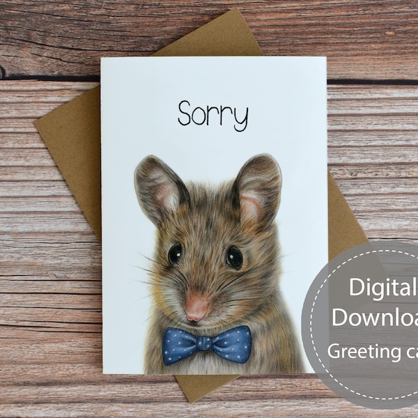 Mouse Greeting Card - Etsy