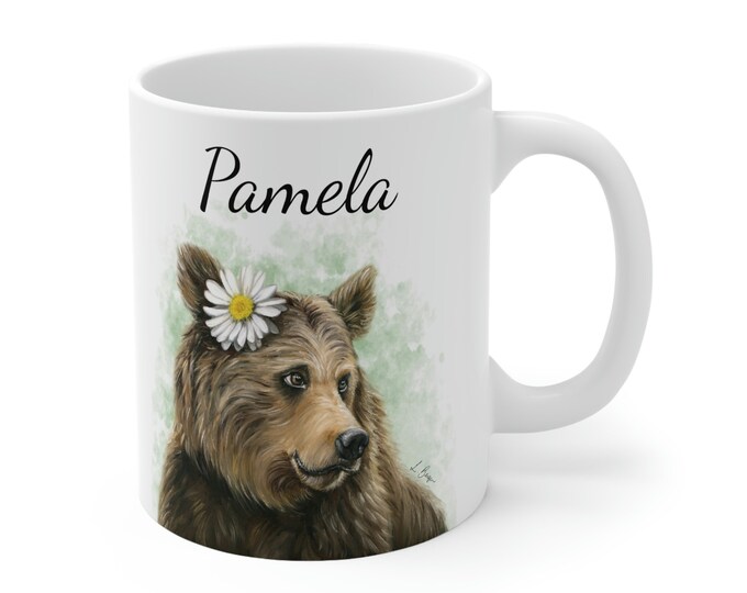 Personalized Bear Mug, Ceramic Brown Bear Coffee Mug 11oz 15oz, Custom ...