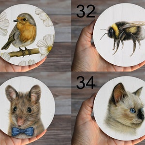 Animal Coaster Set, Art Coasters, Animal Lovers Gift, Wooden Coasters ...