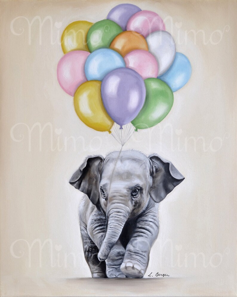 Elephant Nursery Print. Elephant Nursery Art. Animal Print. | Etsy