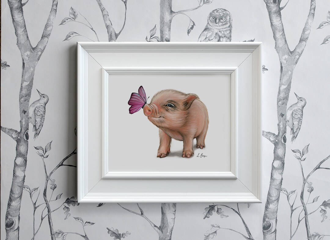 Arte de cerdo imprimible, descarga instantánea de cerdo, decoración de ...