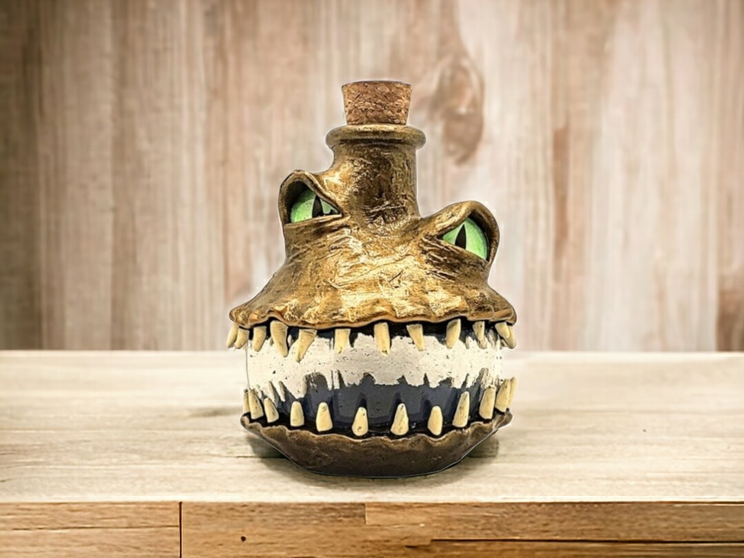 Monster Bottle With Cork and LED Light Dark Gold - Etsy