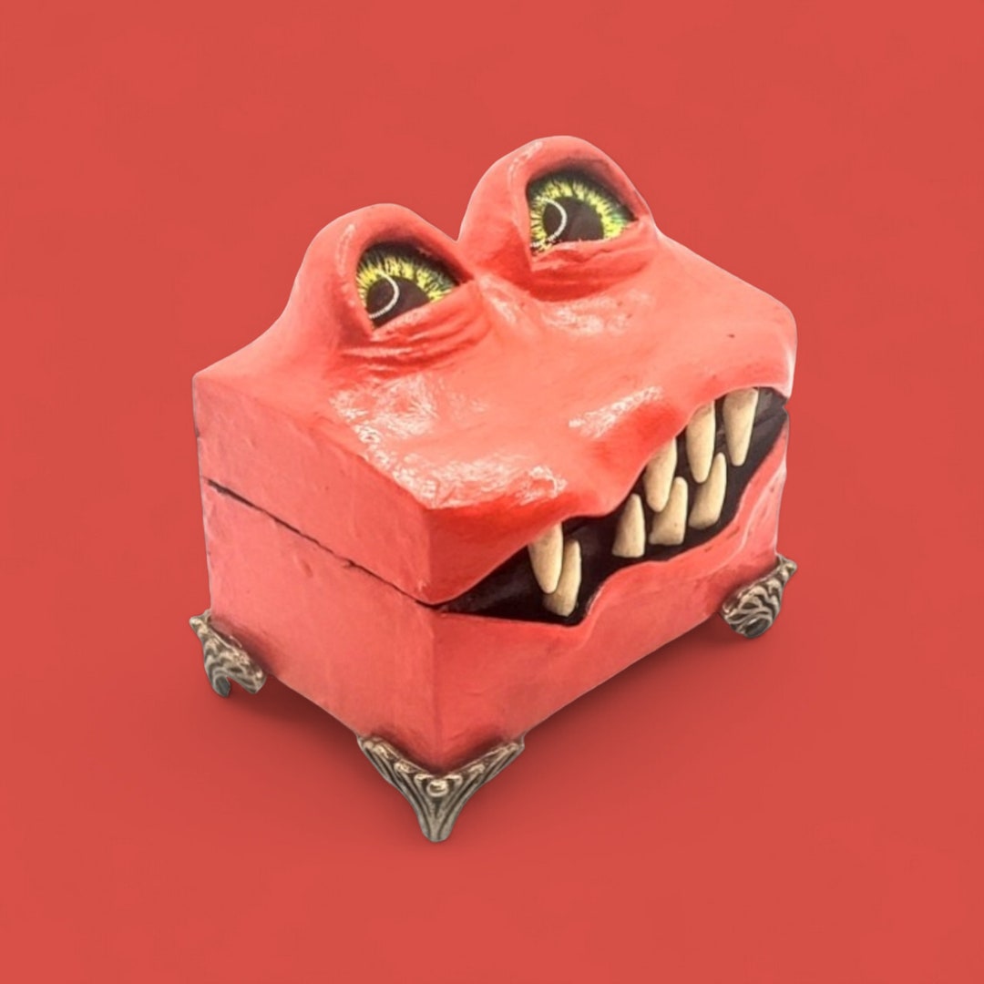 Mini Monster Box 622, Mini Red Mimic Chest, Creature Box - Etsy