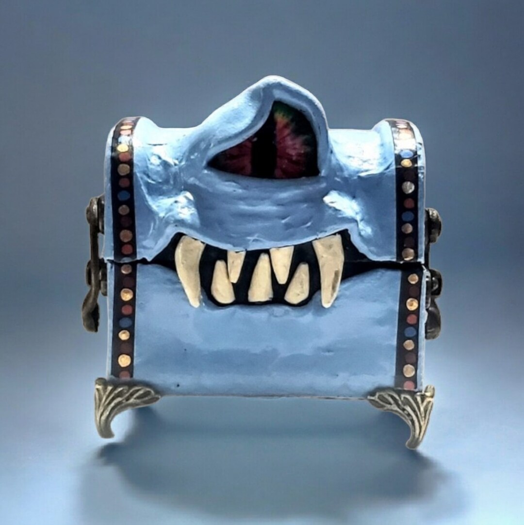 Monster Box 556, Baby Blue Mimic Chest, Creature Box, Dice Storage Box ...