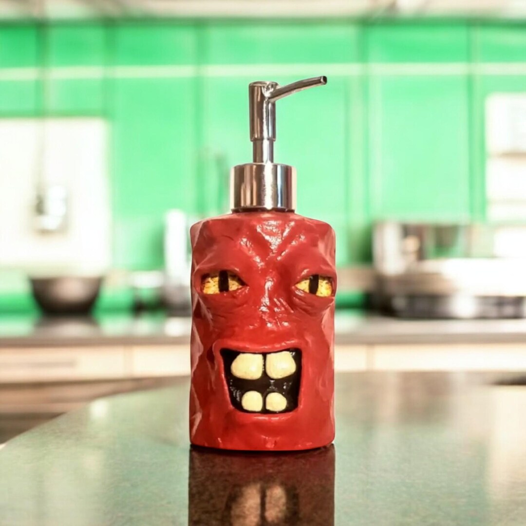 Monster Soap Dispenser #370 - Scarlet Dispenser - Etsy
