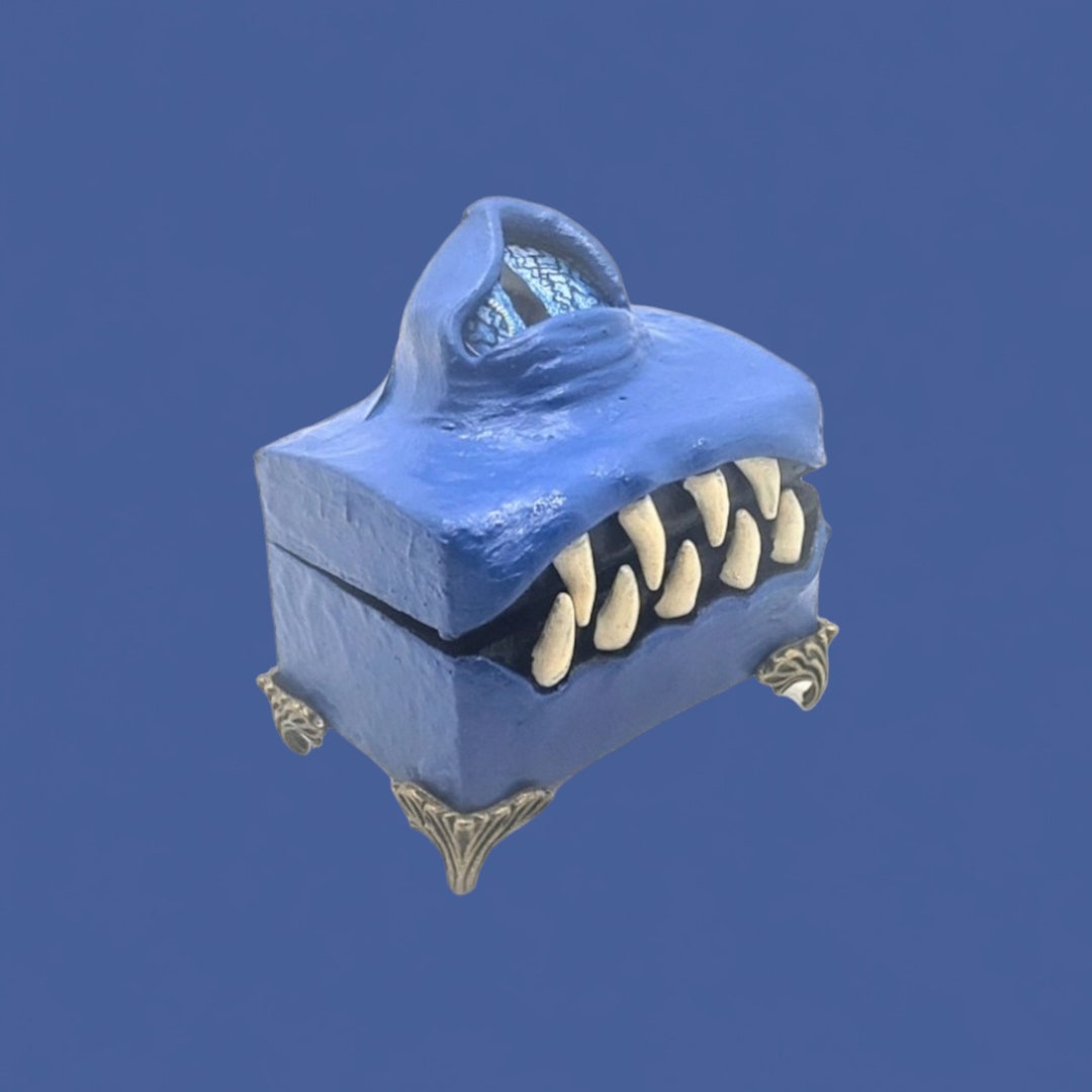 Mini Monster Box 616, Mini Blue Mimic Chest, Creature Box - Etsy