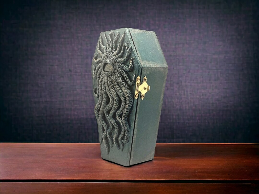 Tentacle Coffin Box, Metalic Green Coffin Stash Box - Etsy