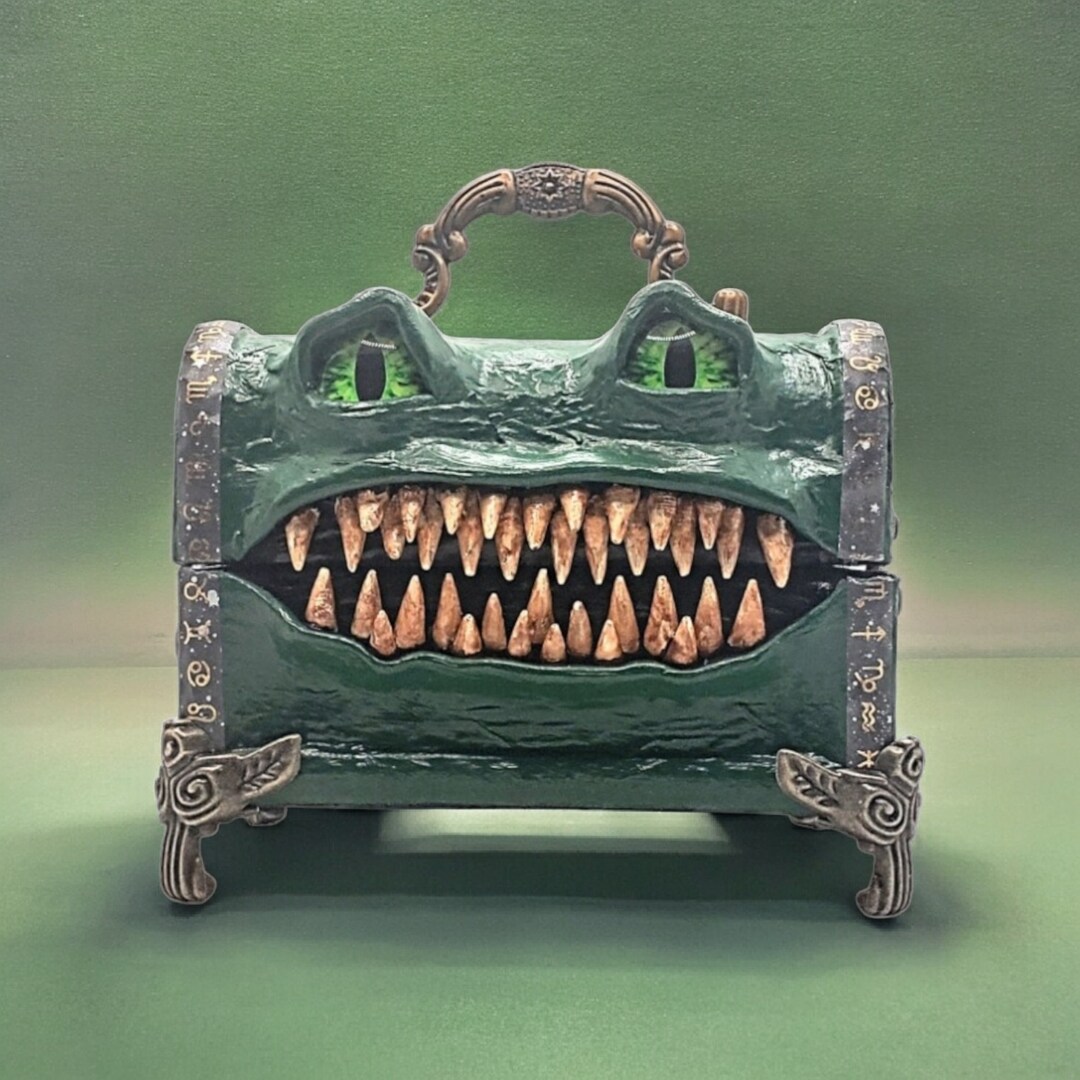 Monster Chest 573, Green Monster Chest With Handle and Side Clasps - Etsy