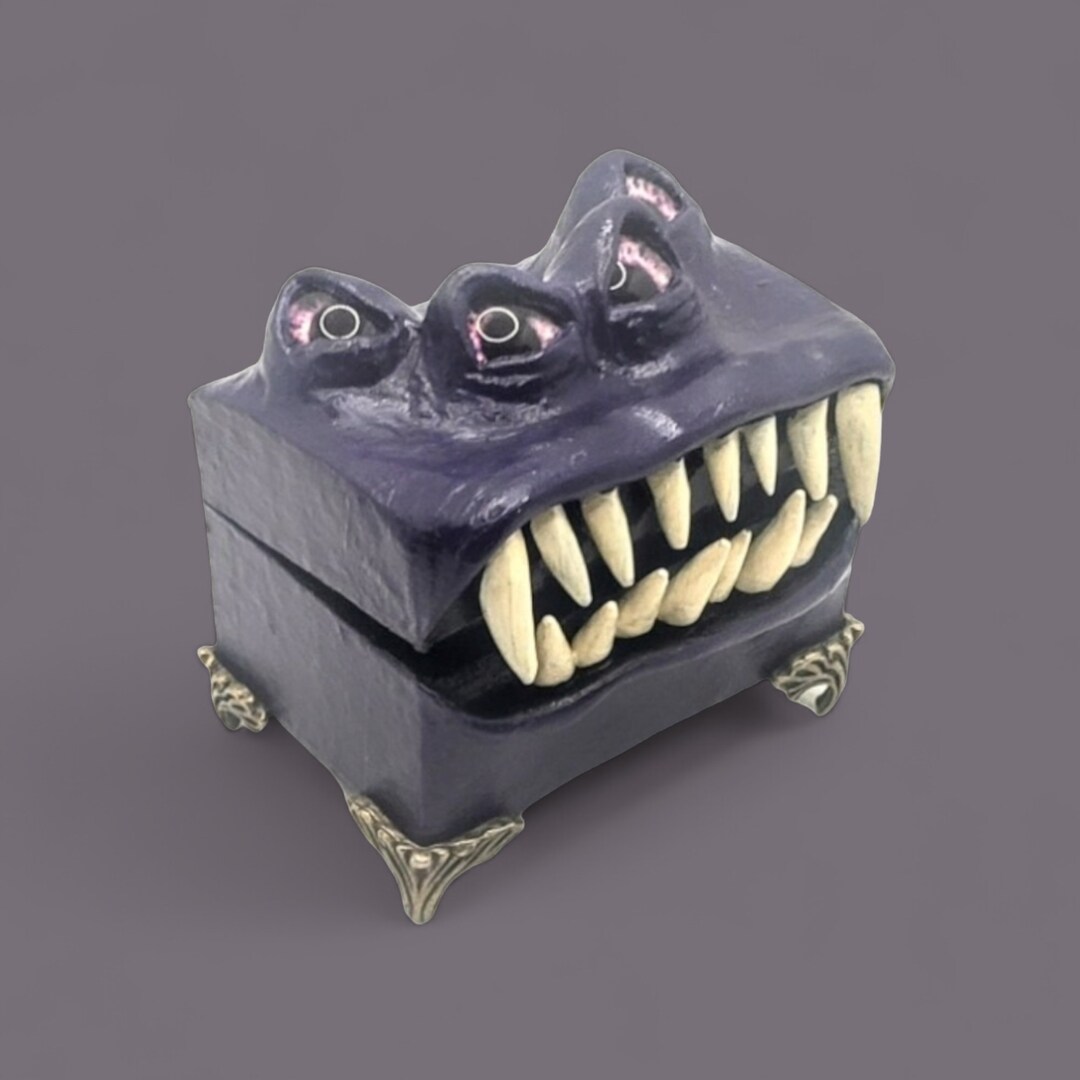 Mini Monster Box 624, Mini Purple Mimic Chest, Creature Box - Etsy