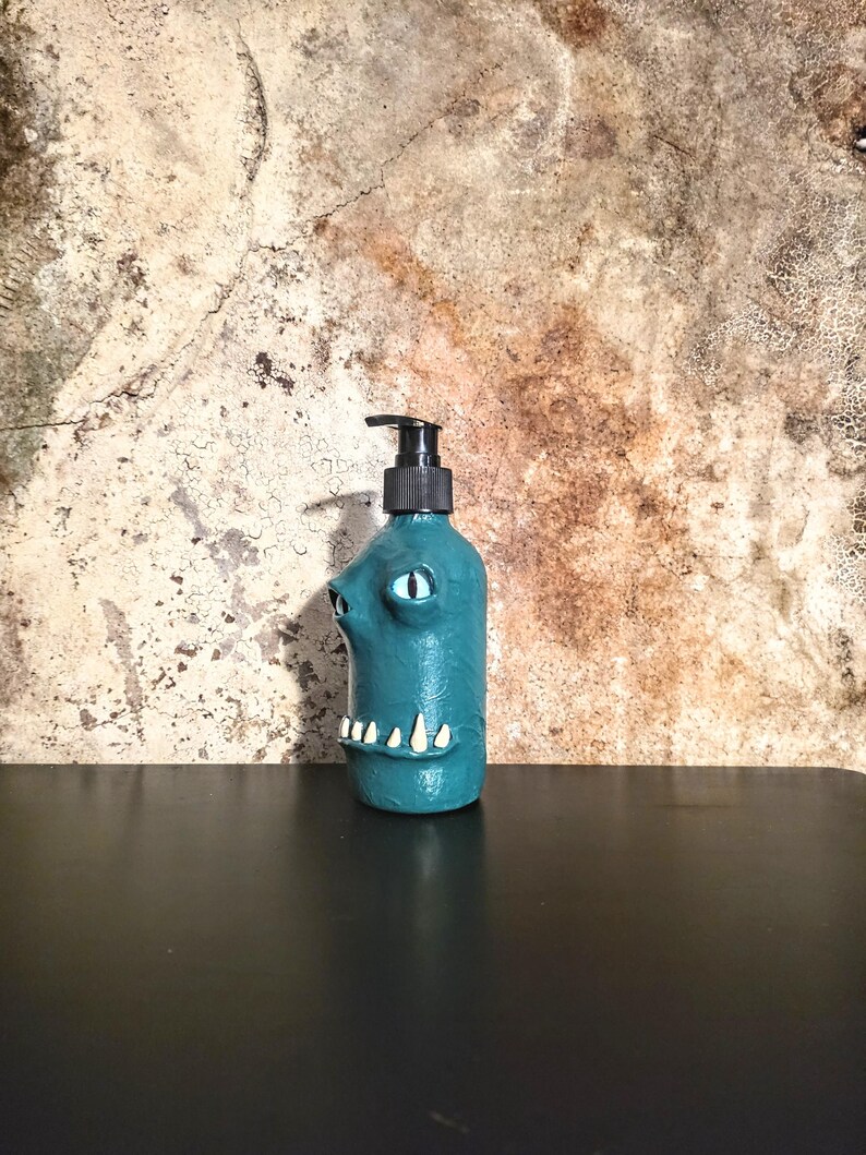 Monster Soap Dispenser #485 - Teal Dispenser - Etsy