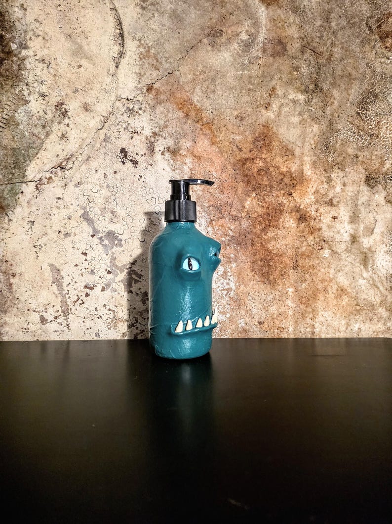 Monster Soap Dispenser #485 - Teal Dispenser - Etsy