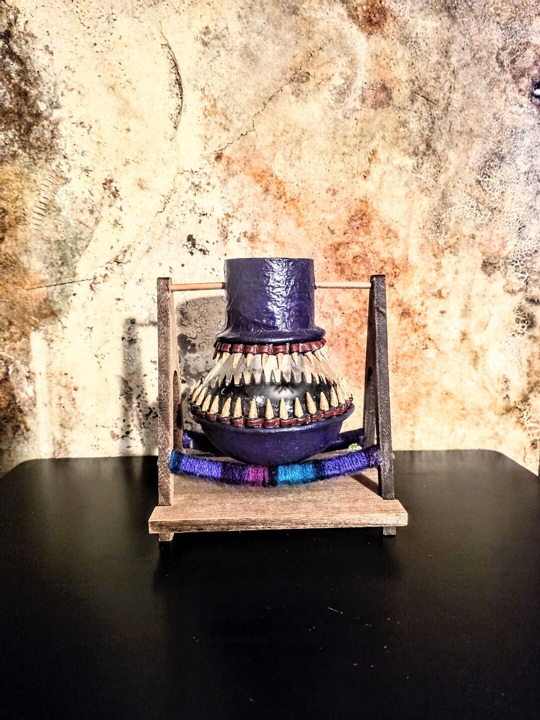 Monster Vase With Wood Stand - Deep Purple Monster Vase With Teeth - Etsy