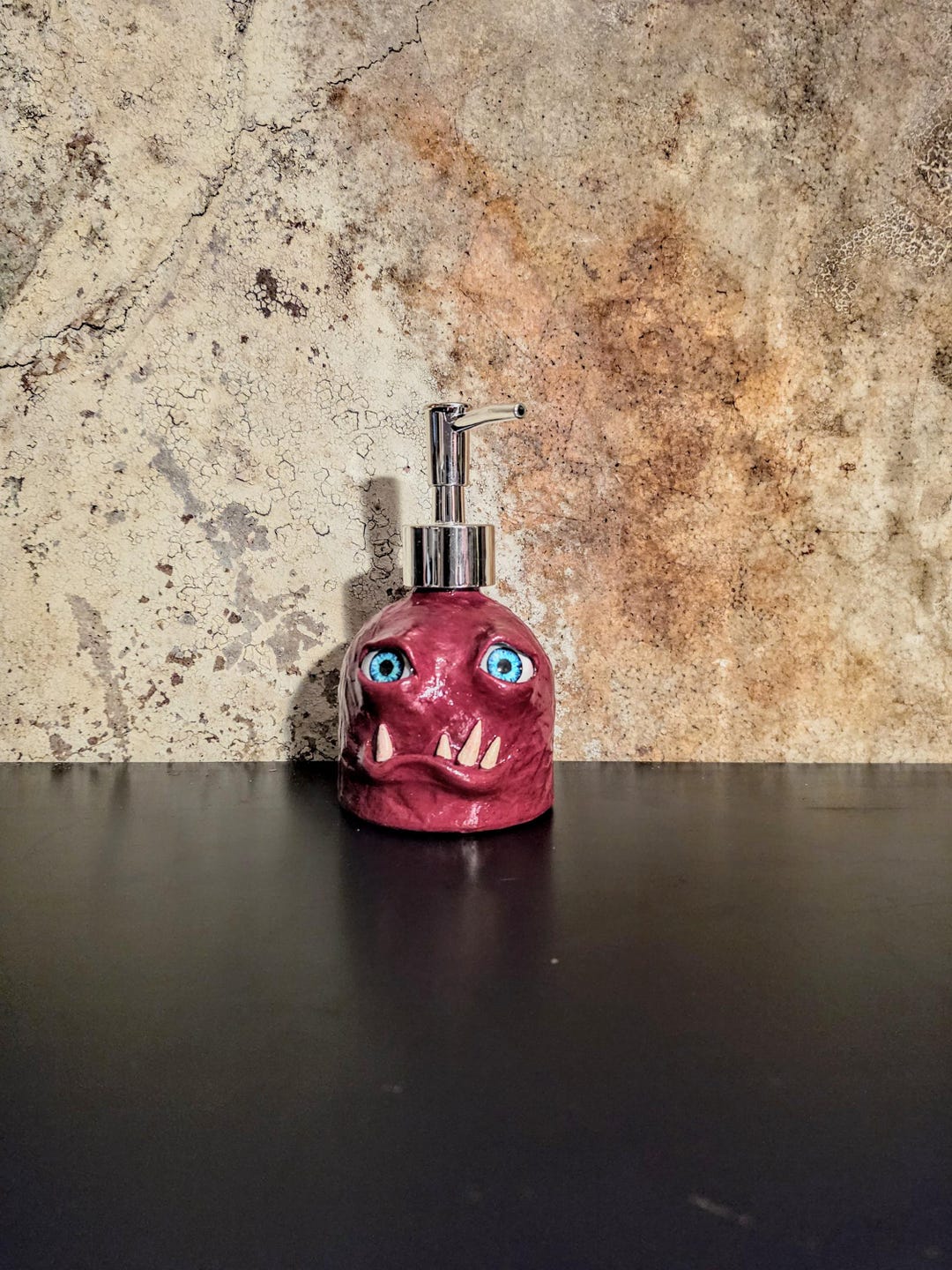 Monster Soap Dispenser #509 - Deep Red Dispenser - Etsy