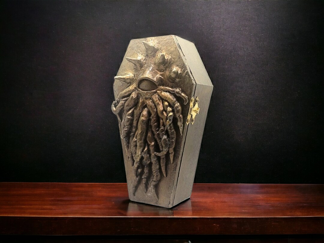 Tentacle Coffin Box With Horns, Coffin Stash Box - Etsy