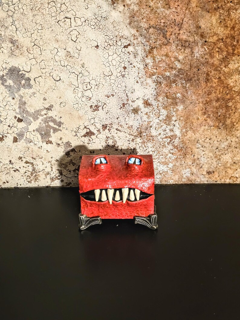 Mini Monster Box #780, Mini Red Mimic Chest, Creature Box - Etsy