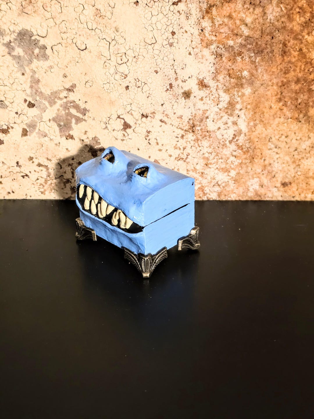 Mini Monster Box #790, Mini Sky Blue Mimic Chest, Creature Box - Etsy