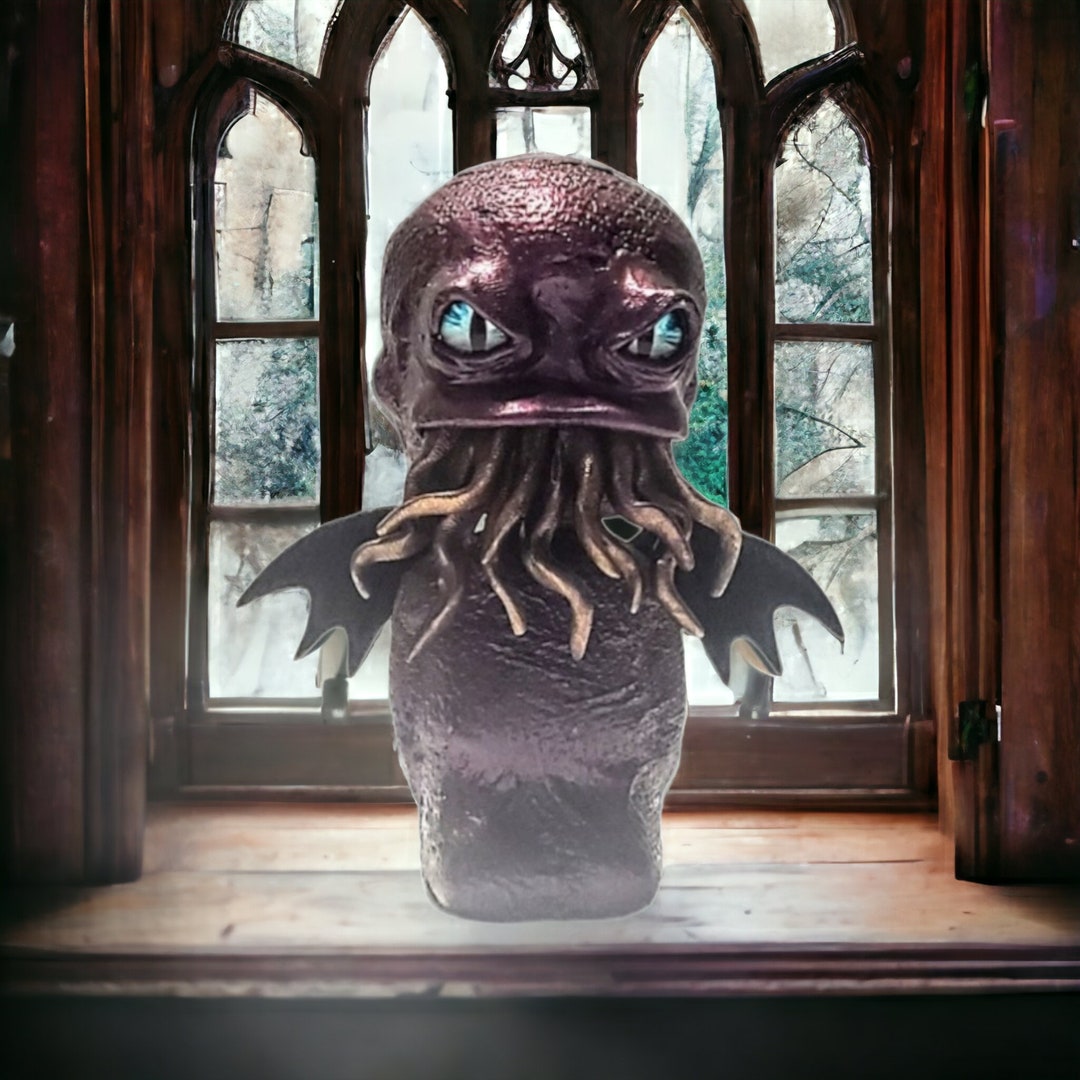 Cthulhu Bobble Head Figurine With Wings, Irridescent Purple With Bronze ...