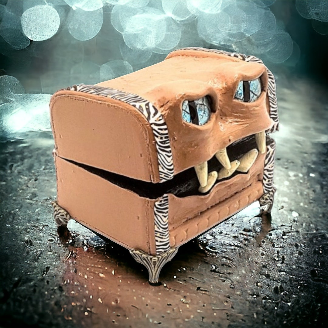 Monster Box 479 Mustard Yellow Mimic Chest Creature Box - Etsy