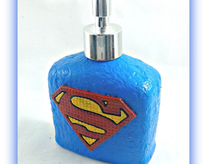 Superman Soap Dispenser - Man of Steel Polymer Clay Superman Logo - Etsy