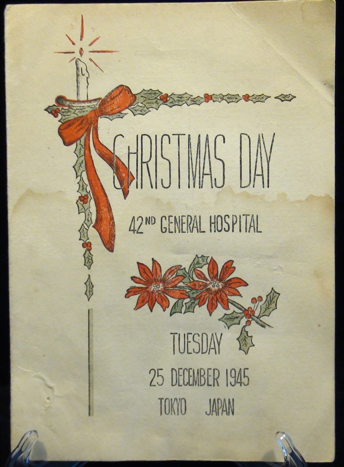 VERY RARE Christmas Day Menu - 42nd General Hospital - December 25 ...