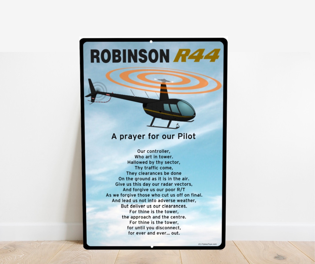 Robinson R44 HD Custom Helicopter Sign – A Prayer for Our Pilot ...