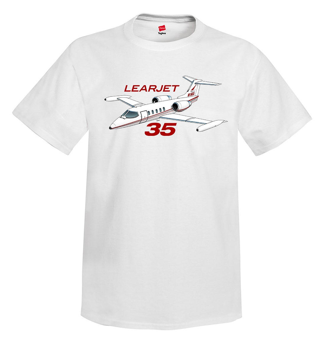 Learjet 35 Airplane T-shirt – Personalized With Your N Number – Flyboy ...