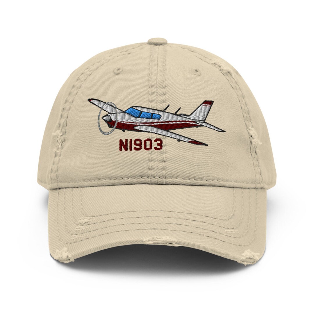 Flyboy Toys Airplane Embroidered Distressed Cap – Custom Pilot Hat ...