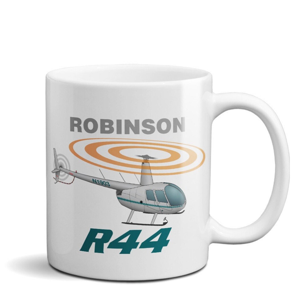 Robinson R44 Helicopter Ceramic Mug – Personalized W/ N Number – Flyboy ...