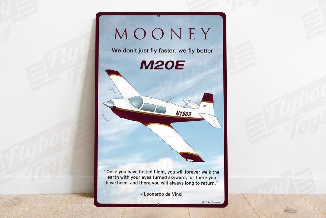 Mooney M20E Custom HD 12" X 18" Metal Airplane Sign – Personalized ...