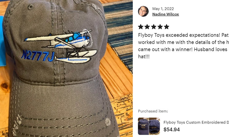 Flyboy Toys Airplane Embroidered Distressed Cap (AIR35JJ177-Y1 ...
