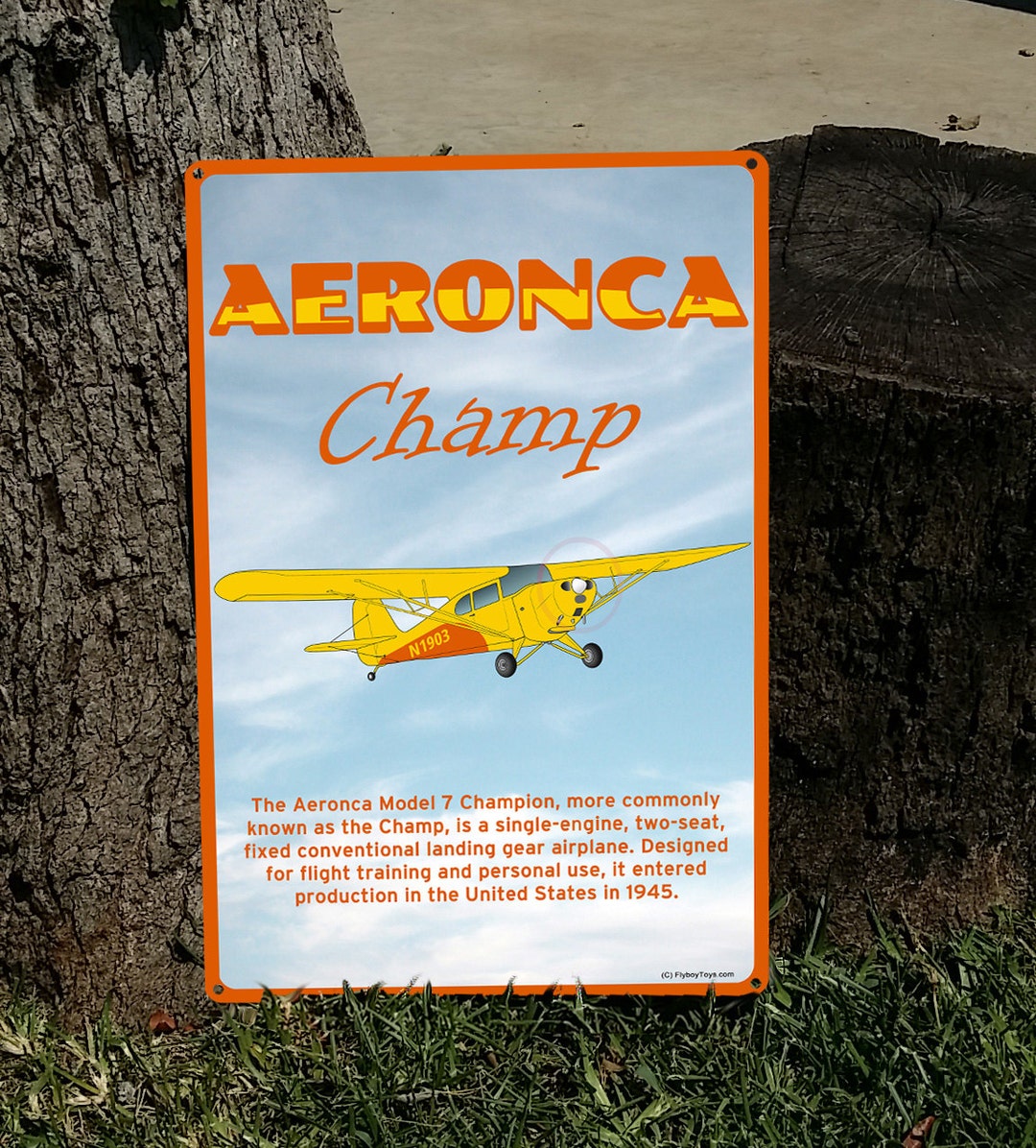 Aeronca Champ Custom HD 12" X 18" Metal Airplane Sign – Personalized ...