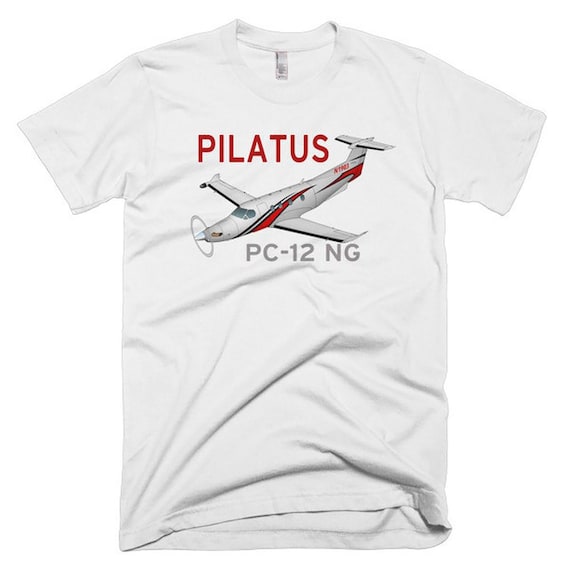 Flyboy Toys Pilatus PC-12 NG red/black Airplane T-shirt | Etsy