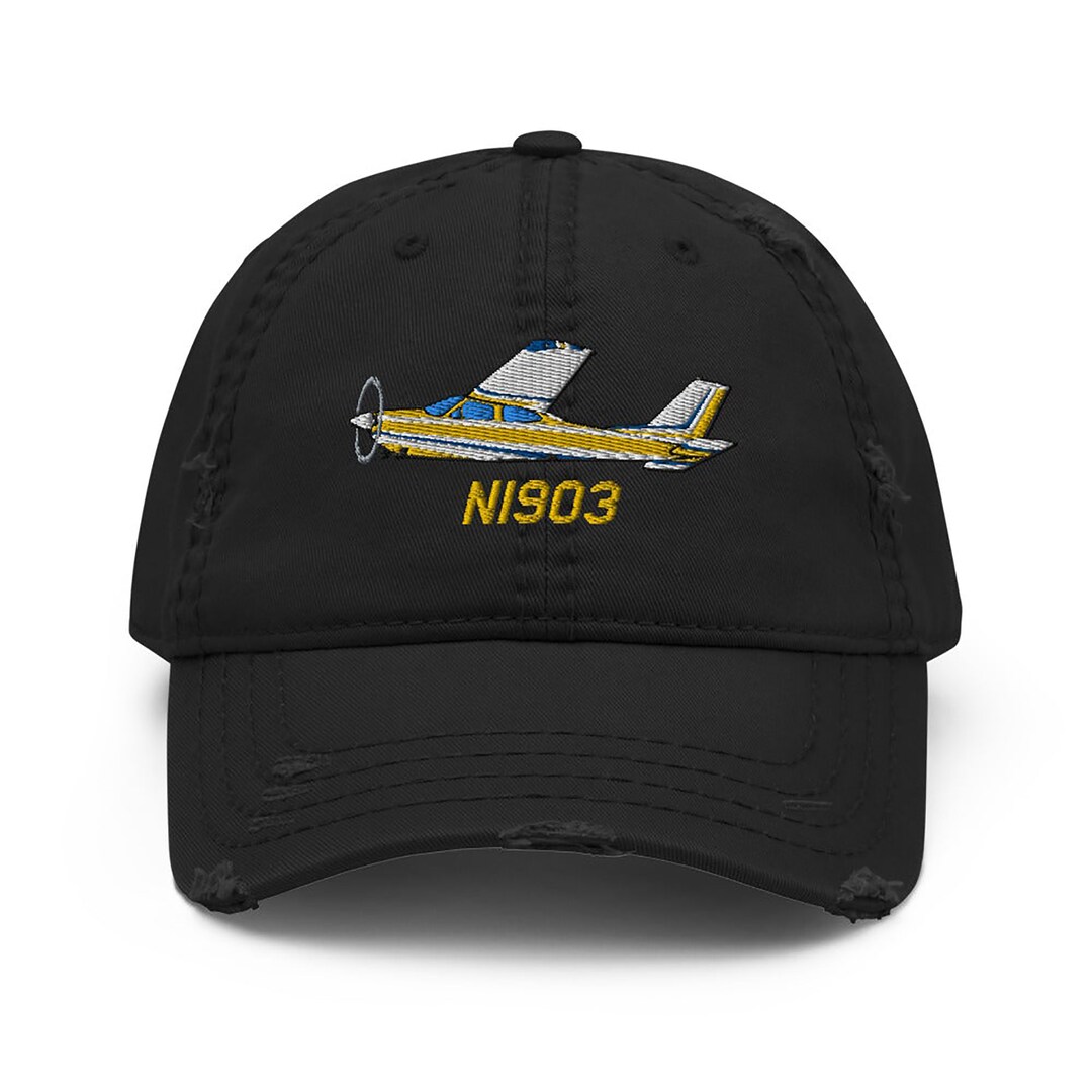 Flyboy Toys Airplane Embroidered Distressed Cap (AIR35JJ177-Y1 ...