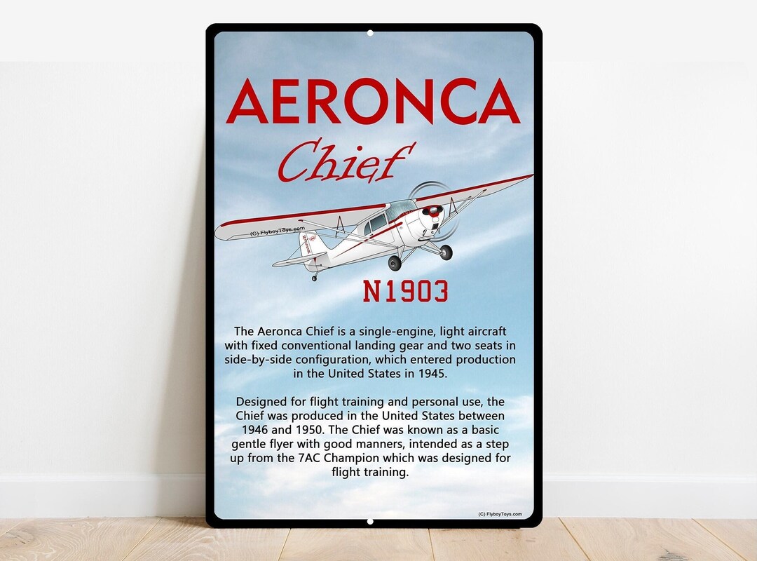 Aeronca Chief Metal Airplane Sign: Personalized Aviation Wall Decor - Etsy