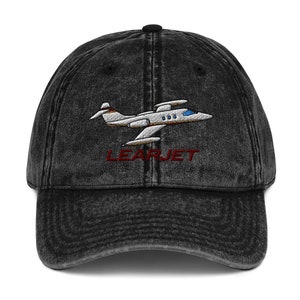 Learjet Airplane Hat – Embroidered Pilot Vintage Cap – Custom Airplane ...