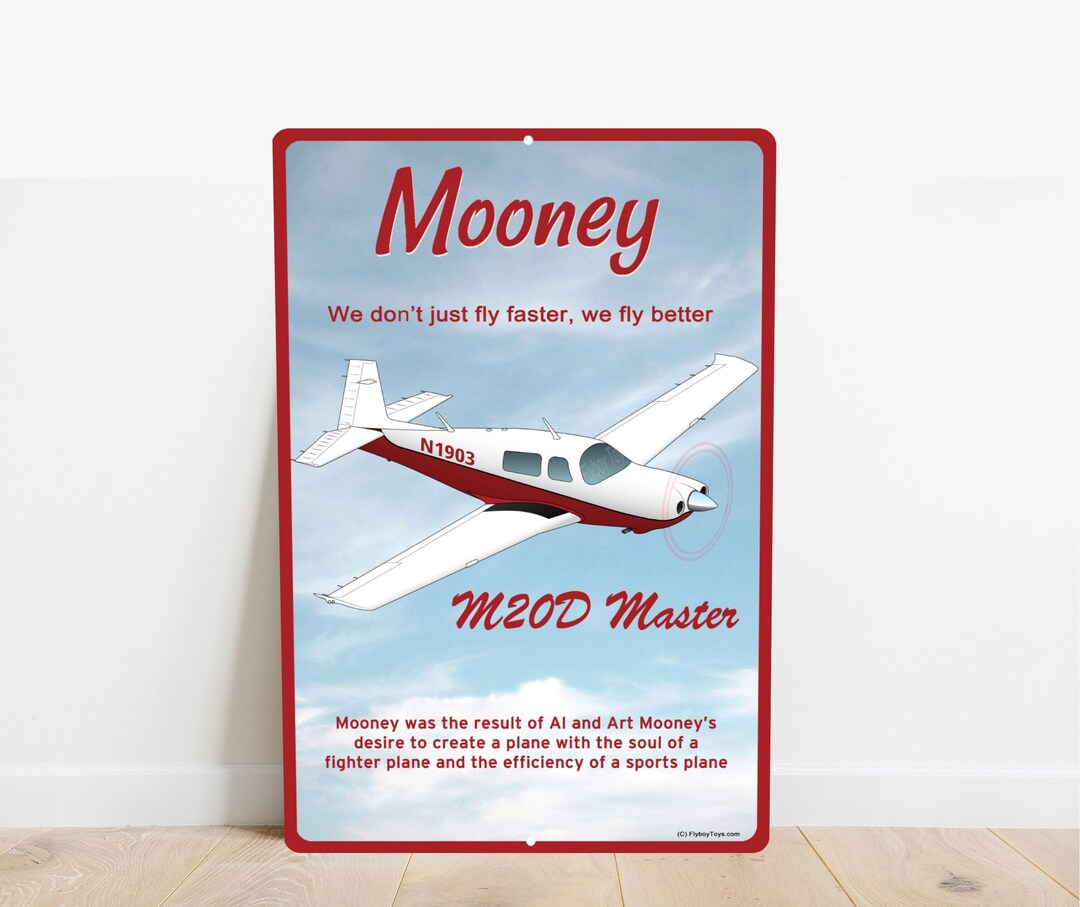 Mooney M20D Master Custom HD 12" X 18" Metal Airplane Sign ...