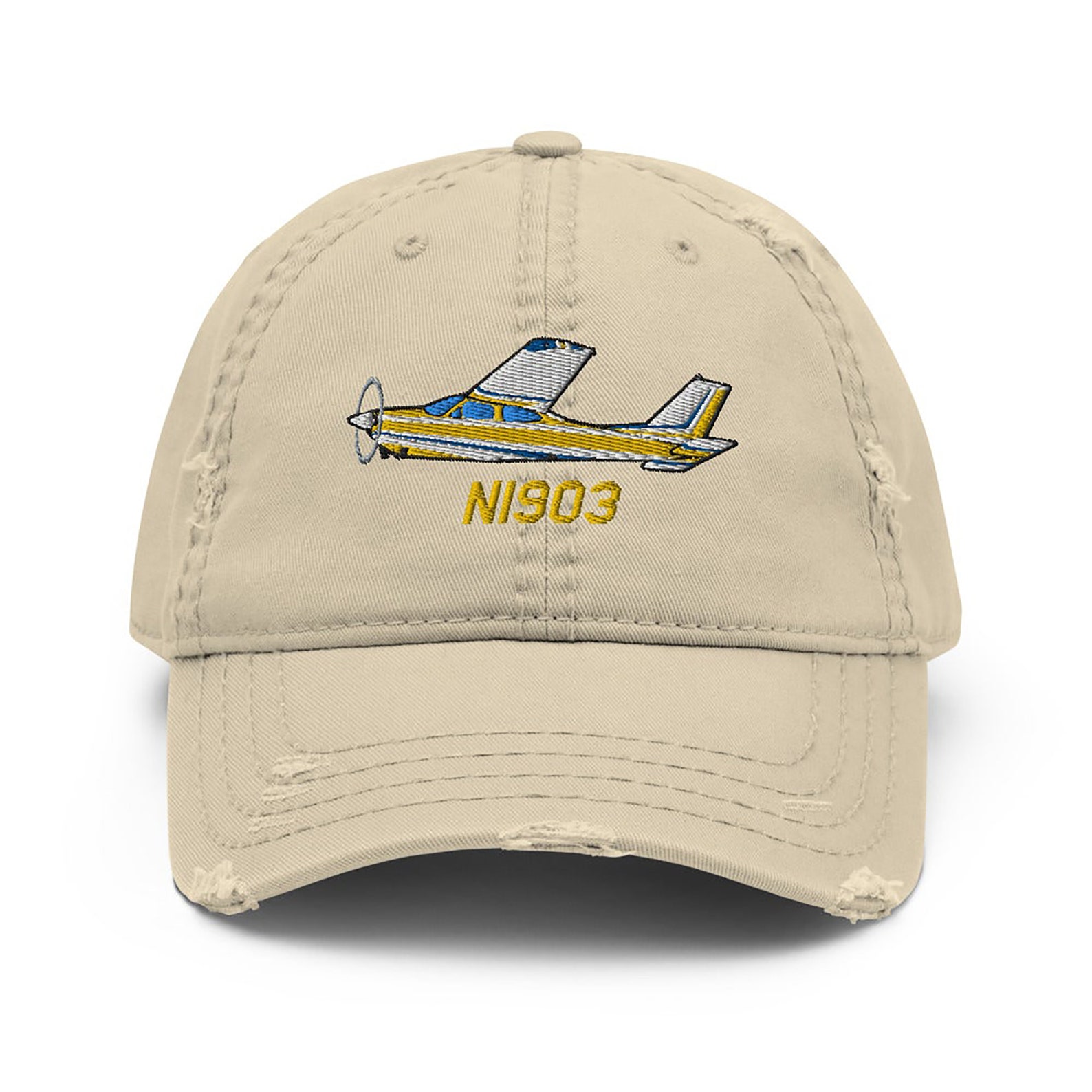 Flyboy Toys Airplane Embroidered Distressed Cap (AIR35JJ177-Y1 ...