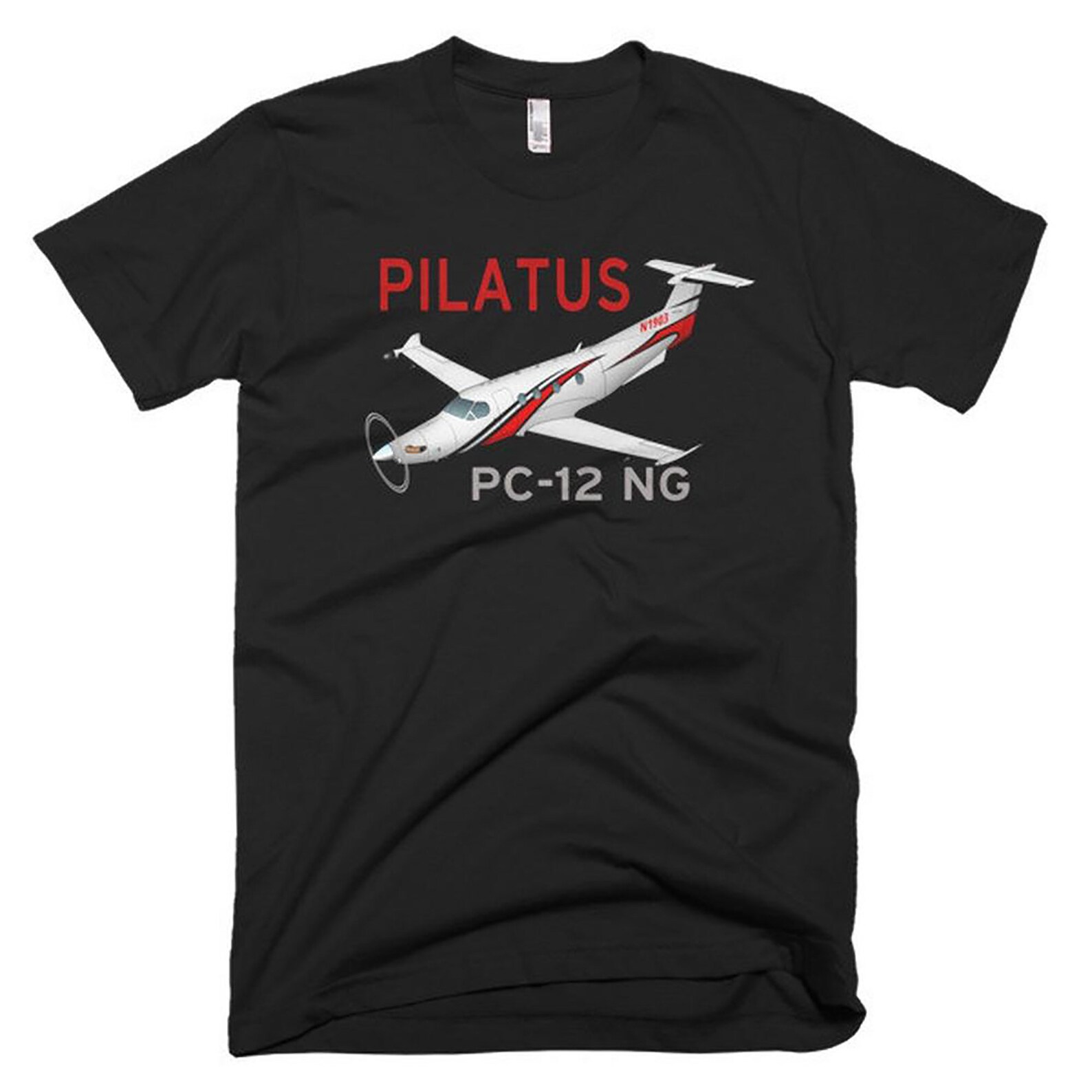 Flyboy Toys Pilatus PC-12 NG (red/black) Airplane T-shirt ...
