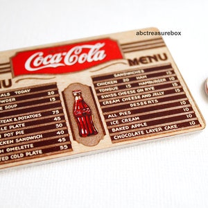 Miniature Coca Cola Menu Board Wall Sign, 1:12 Scale Handmade, Kitchen ...