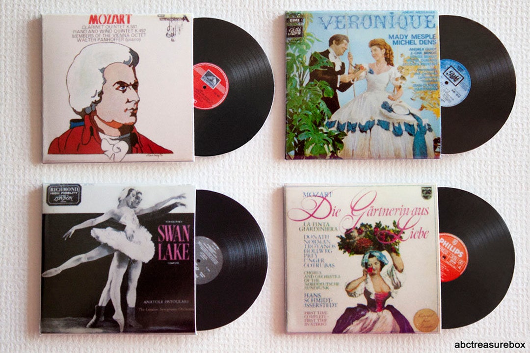 Miniature Record Albums, 4 Classical Record Albums 1:12 Scale Miniature ...