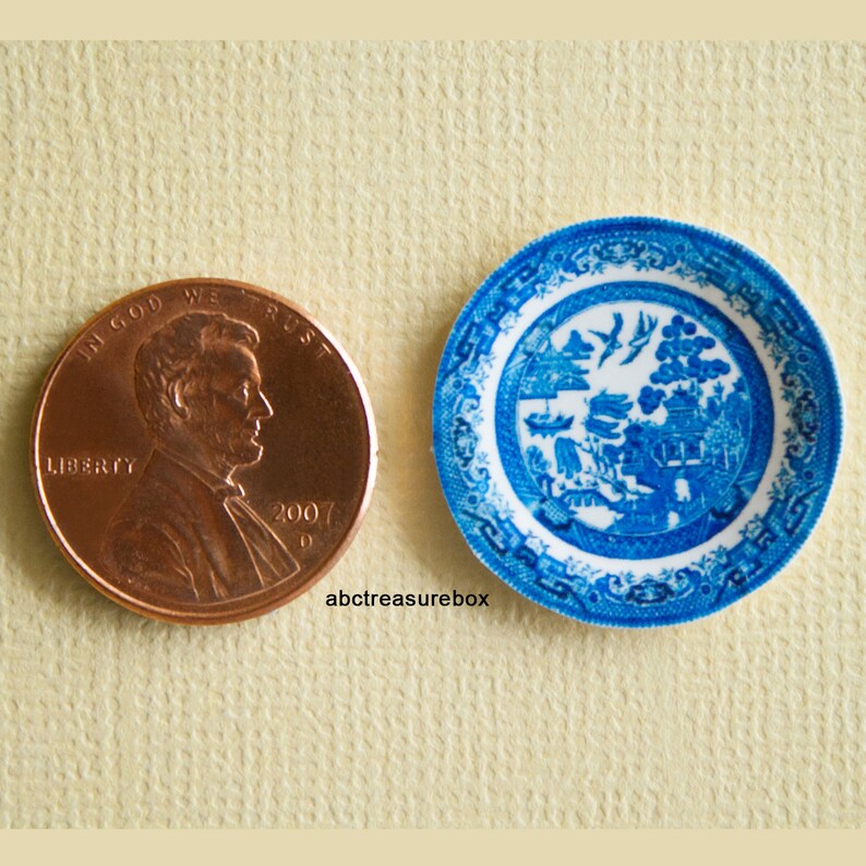 Set of 12 Blue Willow Miniature Paper Plates 1:12 Scale - Etsy